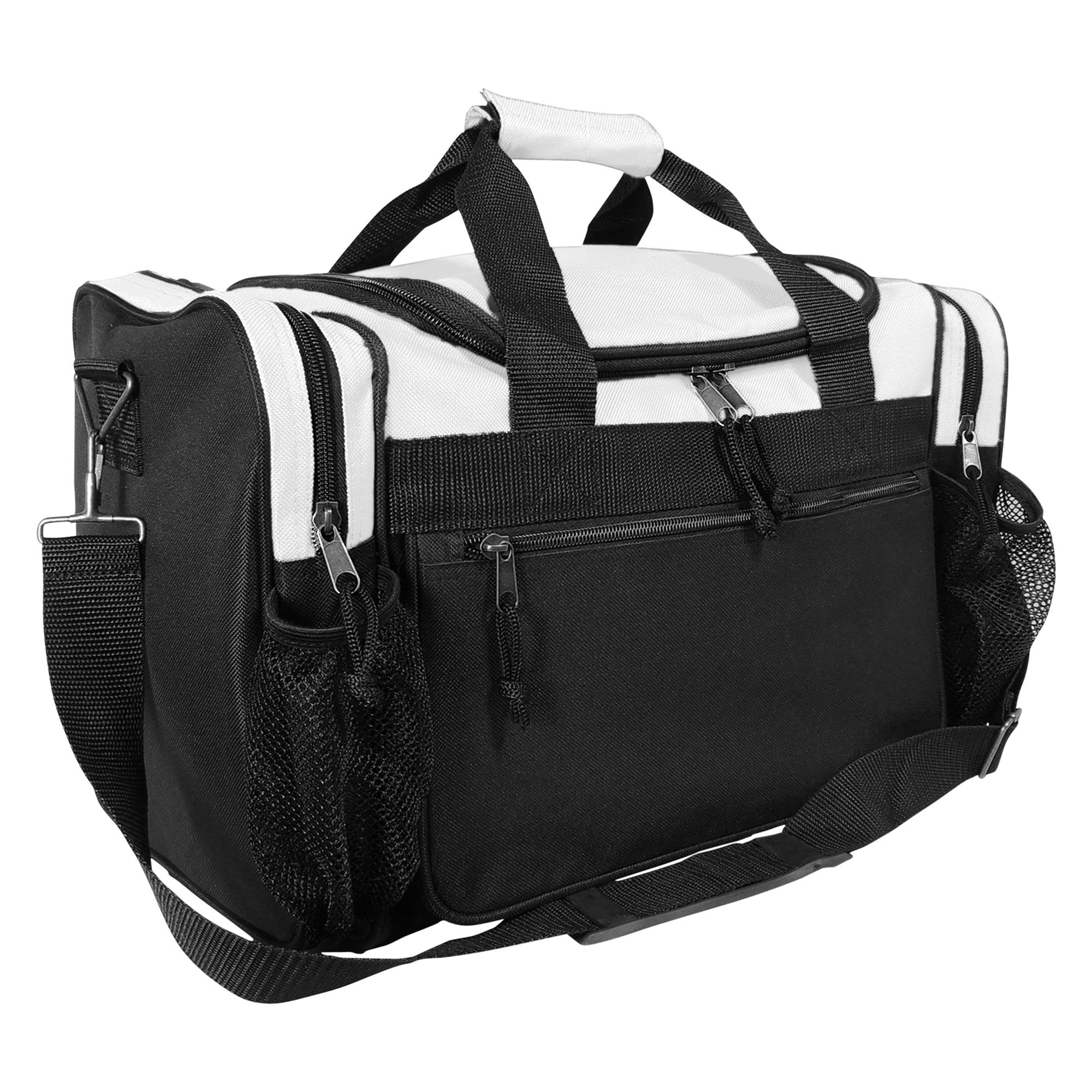 DALIX 17" Duffle Bag Dual Front Mesh Pocket in White