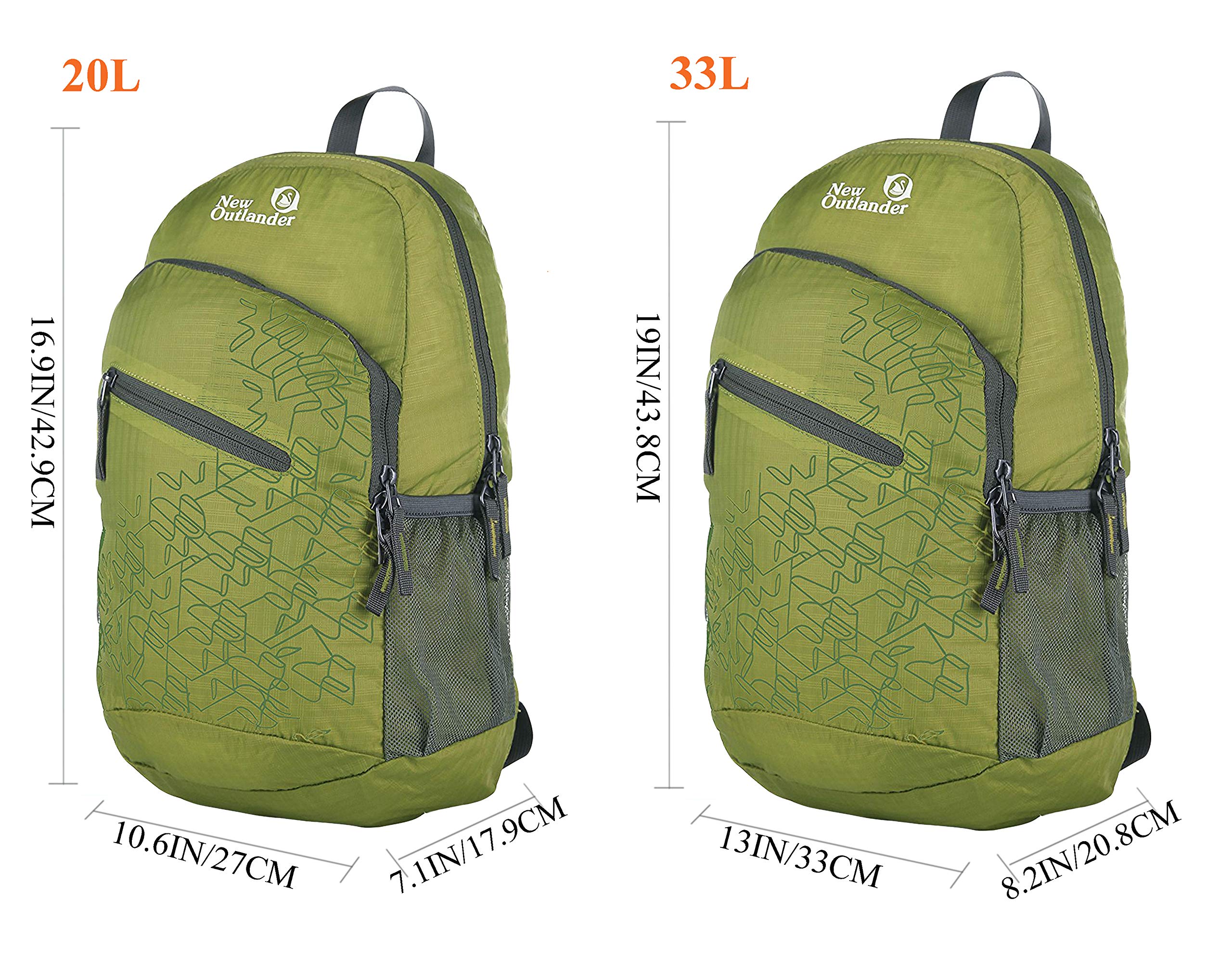 Outlander Packable Handy Lightweight Travel Hiking Backpack Daypack, Green