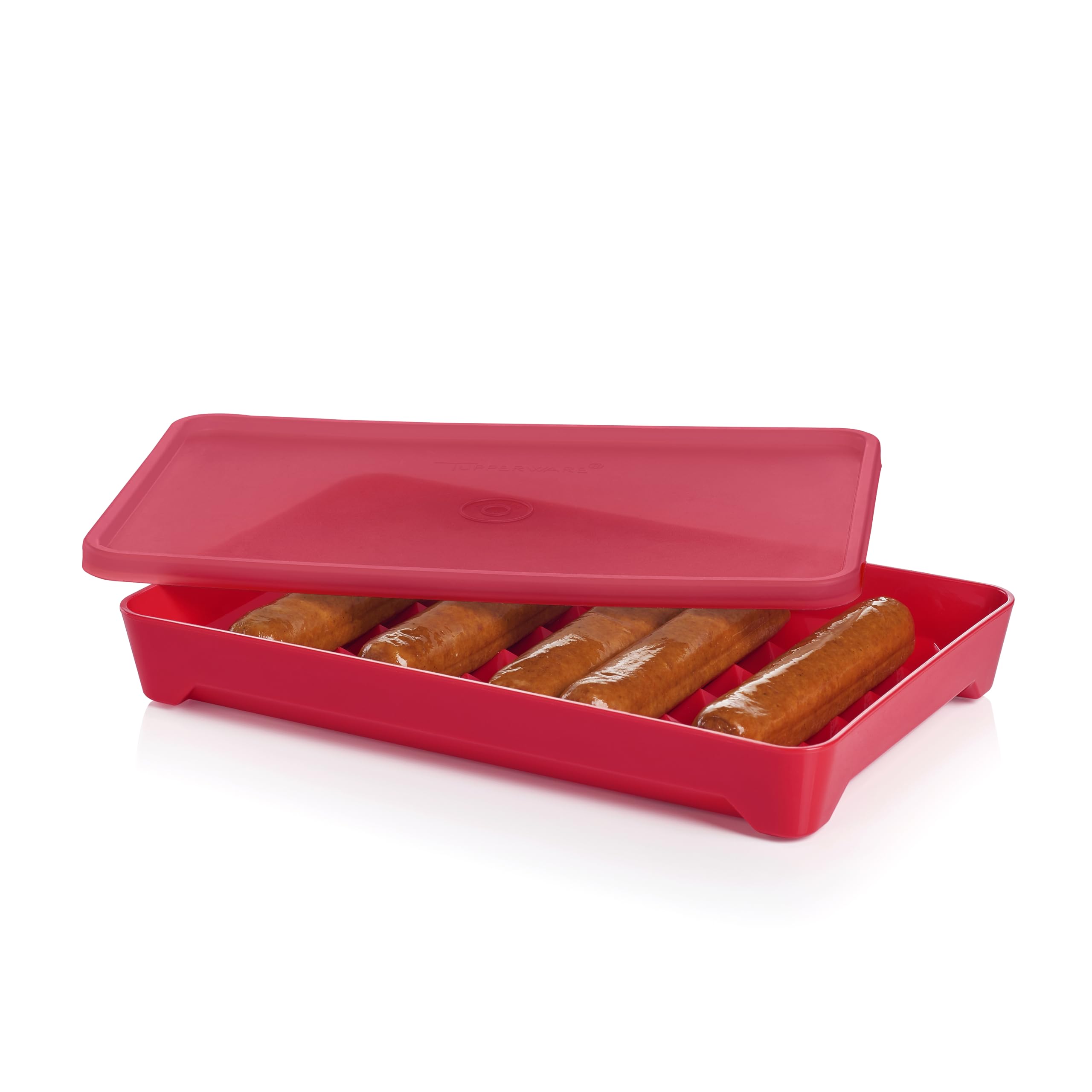 Tupperware Hotdog/Sausage/Bacon Keeper in Red