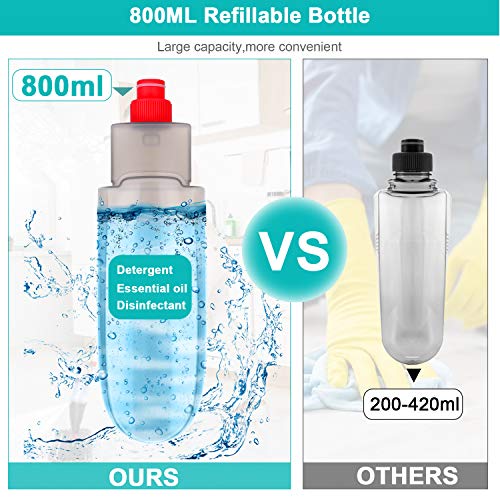Spray Mop for Floor Cleaning with 3pcs Washable Pads - Wet Dry Microfiber Mop with 800 ml Refillable Bottle for Kitchen Wood Floor Hardwood Laminate Ceramic Tiles Floor Dust Cleaning