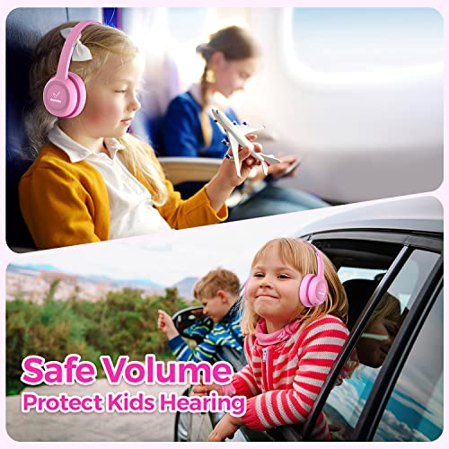 vinamass Kids Bluetooth Headphones, 22H Playtime, Bluetooth 5.0 & Built-in Mic, Noise Cancelling Headphones for Kids, Adjustable Headband, for School Home iPad Tablet Airplane