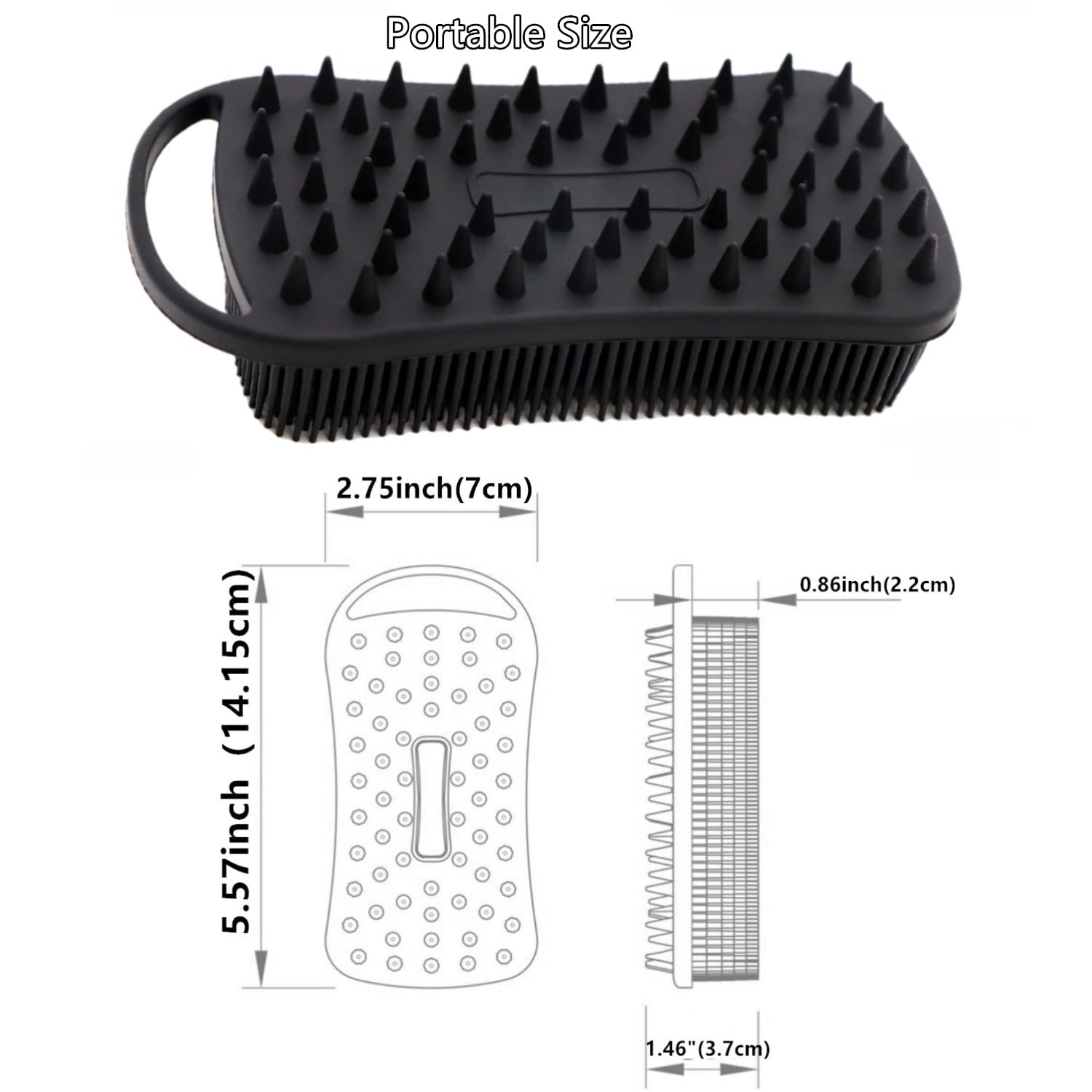 Cinlitek 2Pack Dual Sided Silicone Body Scrubber for Exfoliating, Shower&Scalp Massage, 2 in 1 Bath&Shampoo Brush,Soft Body Exfoliator Silicone Loofah Shower Scrubber Brush for All Kinds of Skin