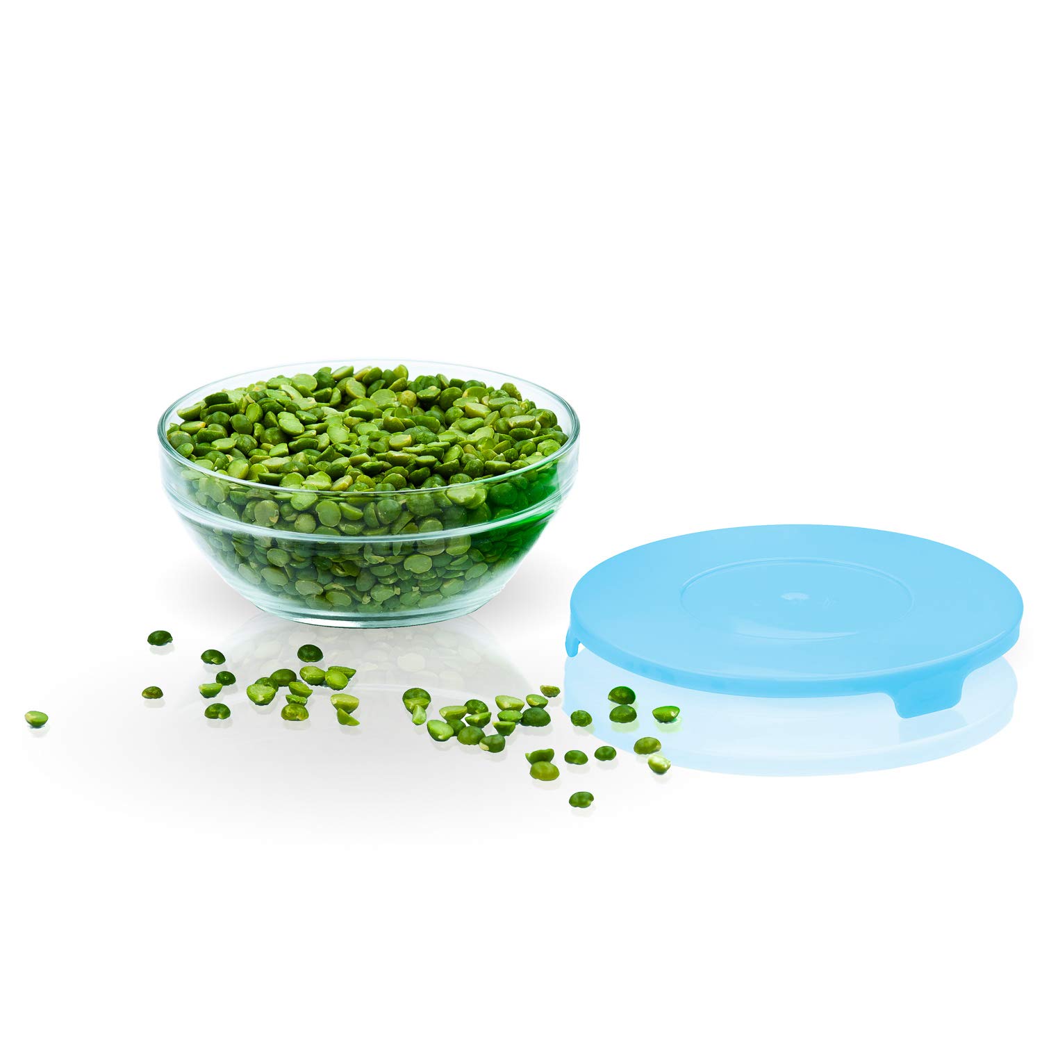 Stackable Glass Lunch Bowls/Multi Purpose Food Containers with Multi Color Lids - 5 Piece Set