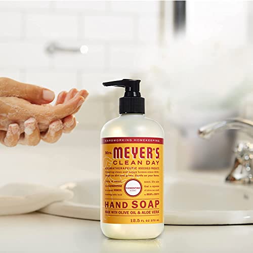 MRS. MEYER'S CLEAN DAY Hand Soap, Made with Essential Oils, Biodegradable Formula, Clementine (12.5 Fl Oz (Pack of 2))