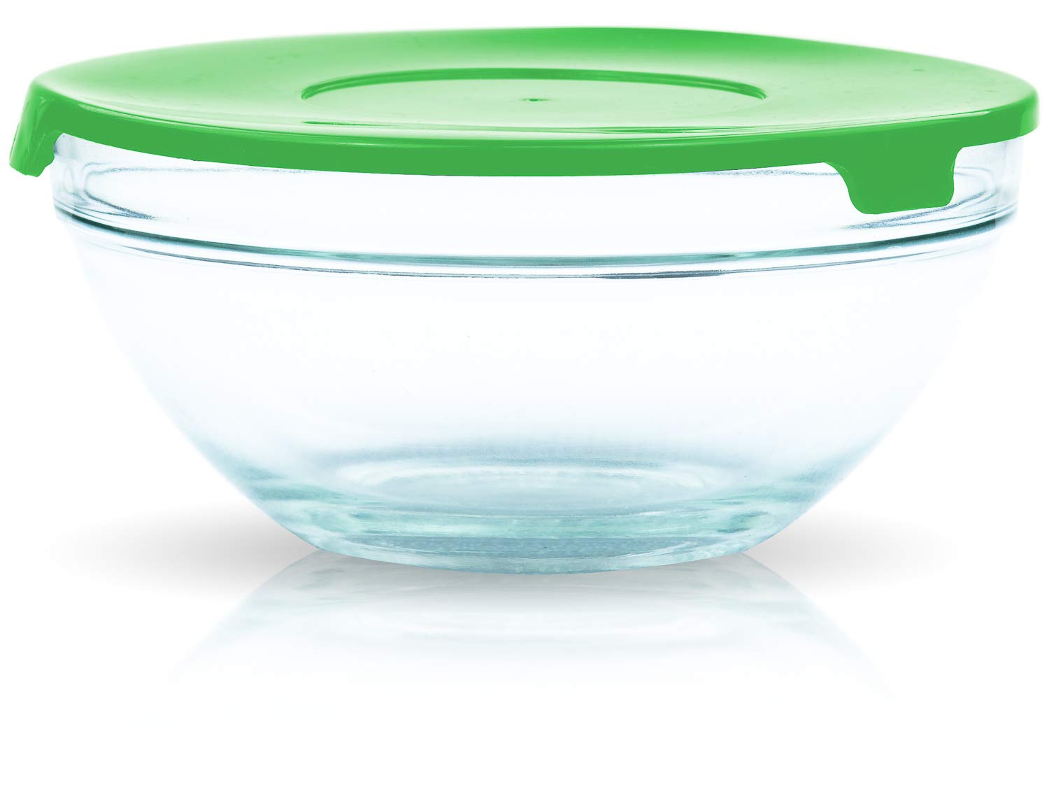 Stackable Glass Lunch Bowls/Multi Purpose Food Containers with Multi Color Lids - 5 Piece Set