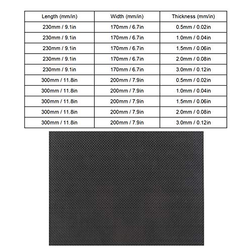 Carbon Fiber Board, High Hardness Carbon Fiber Sheet for Helicopter(Bright 200 * 300 * 2mm)