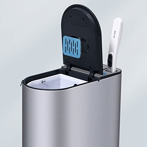 WENLII Stainless Steel Smart Trash Can Waterproof with Cover Toilet Brush Trash Bin Top Brand Luxury Business