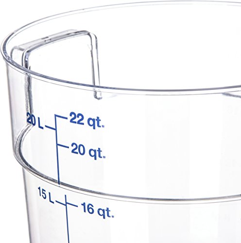 Carlisle FoodService Products Storplus Round Food Storage Container with Stackable Design for Catering, Buffets, Restaurants, Polycarbonate (Pc), 22 Quart, Clear