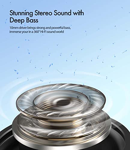 FUNSOUND Wireless Earbuds, Bluetooth Earbuds Noise Cancelling with 4 ENC Microphones, 60 Hrs Playtime, IPX7 Waterproof Bluetooth 5.3 in-Ear Stereo Headphones for iPhone | Android, Black