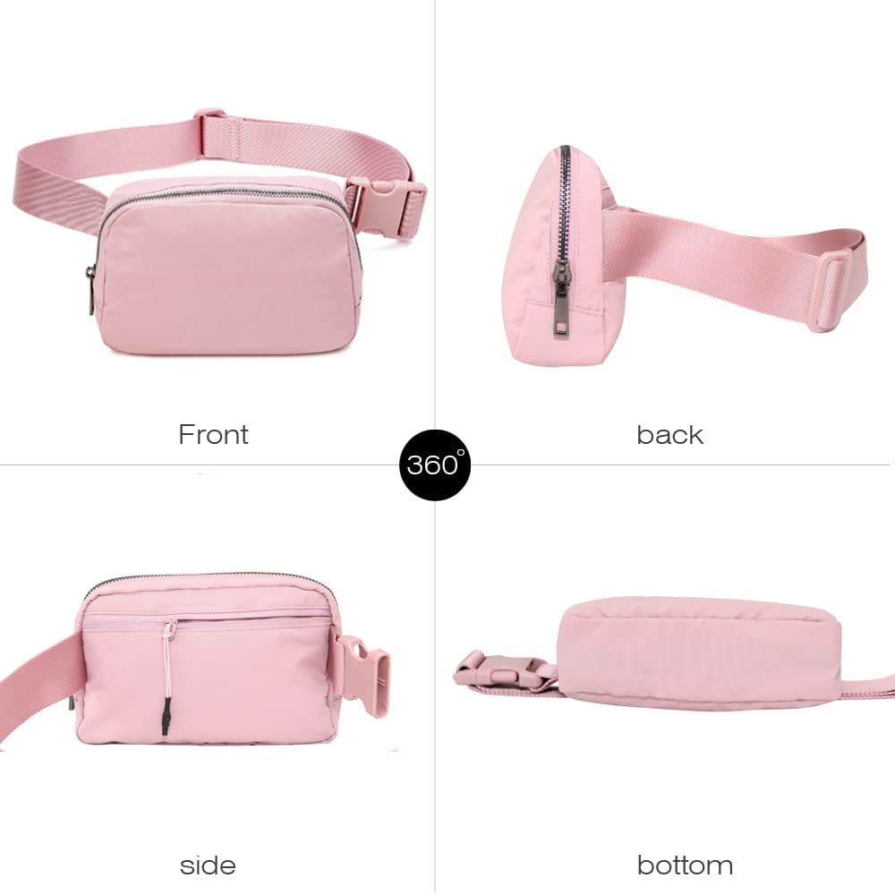 Fanny Belt Bag Waist Pack Crossbody Bags Bum Bag for Running Hiking Travel Workout Adjustable Strap for Women -pink