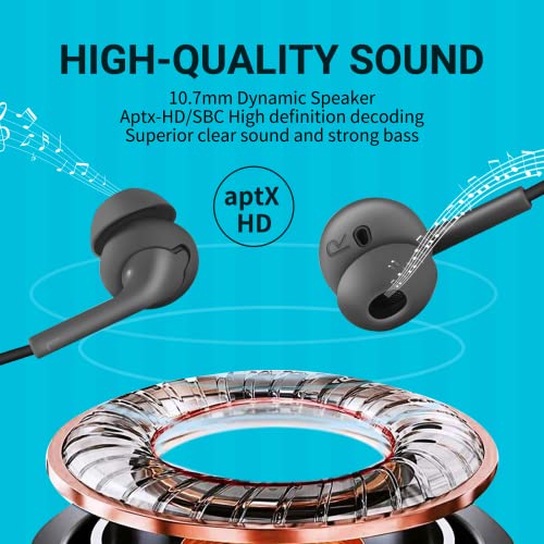 233621 Wave Bluetooth Neckband Headphones, 15 Hrs Playtime Stereo Wireless Earbuds with CVC 8.0 Call Noise Cancellation Microphone, 10.7 mm Drivers, IPX5 Waterproof & Skin-Friendly (Lime Coral)