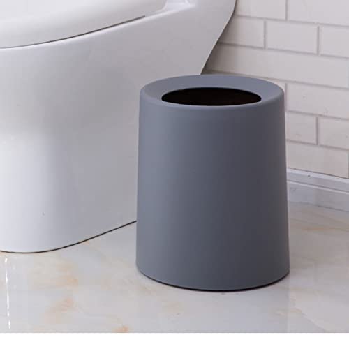 UNNIQ Trash can, Plastic You Haven't Seen Round Trash Can, Trash Can Recycling Bin, Bathroom, Kitchen, Bedroom, Home Office, Outdoor Trash Can Recycling (Color : White, Size : Small)