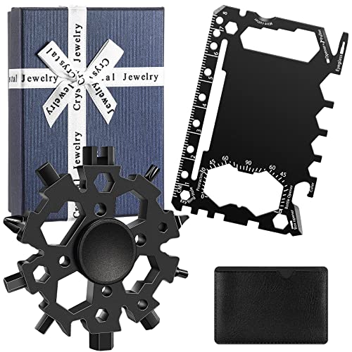 Stocking Stuffers Ideal Gifts for Christmas, Men, Dad, Husband, Boyfriend,46-in-1 Wallet Multitool Credit Card and Pocket Snowflake Multi Tools Cool Gadgets Tools Anniversary Birthday Gift