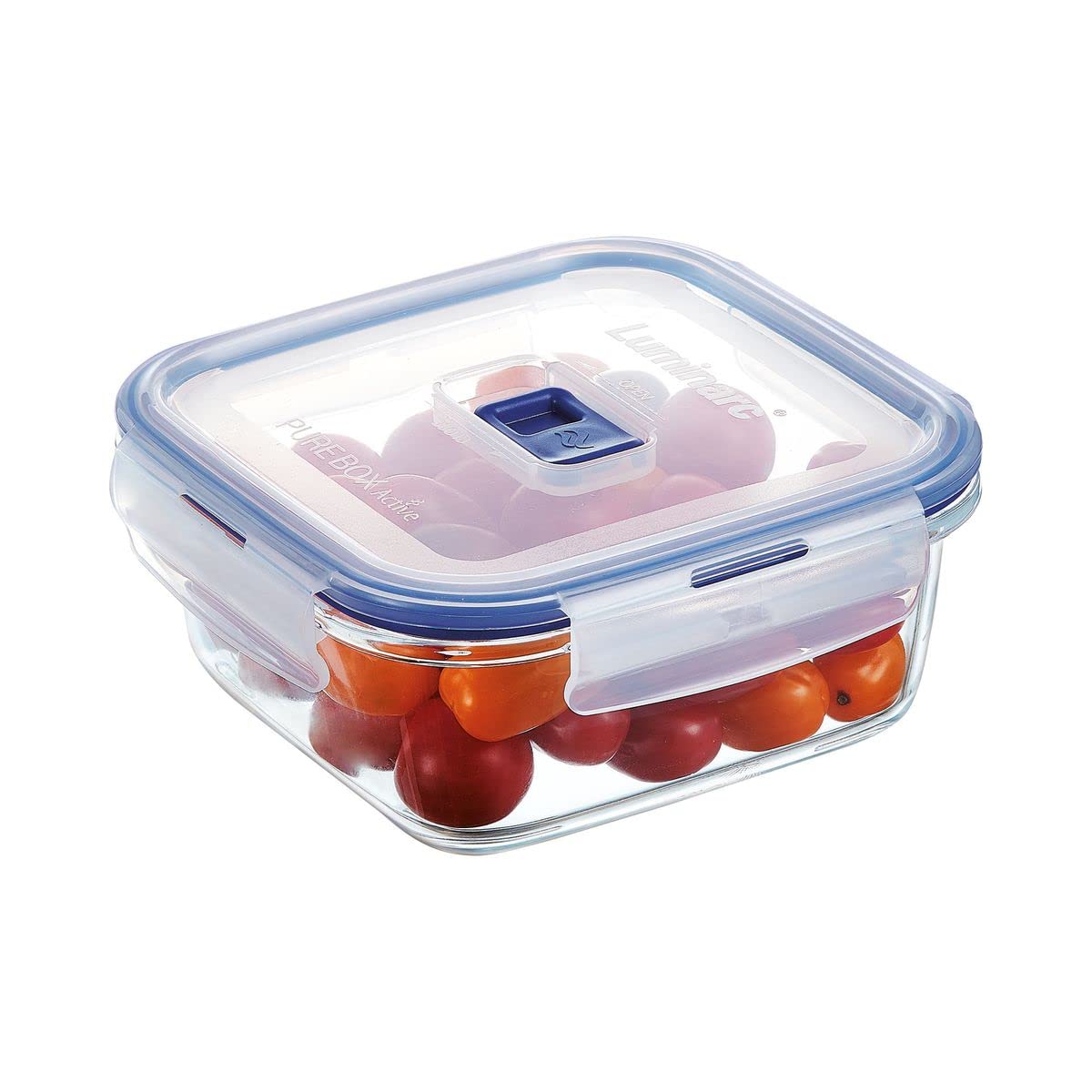 Luminarc Pure Box Active Glass Food Storage Container with Sliding Vent Lid (Square 760ML)