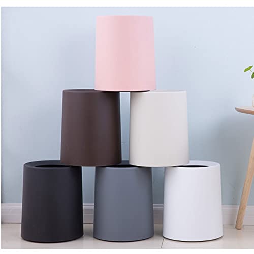 UNNIQ Trash can, Plastic You Haven't Seen Round Trash Can, Trash Can Recycling Bin, Bathroom, Kitchen, Bedroom, Home Office, Outdoor Trash Can Recycling (Color : White, Size : Small)
