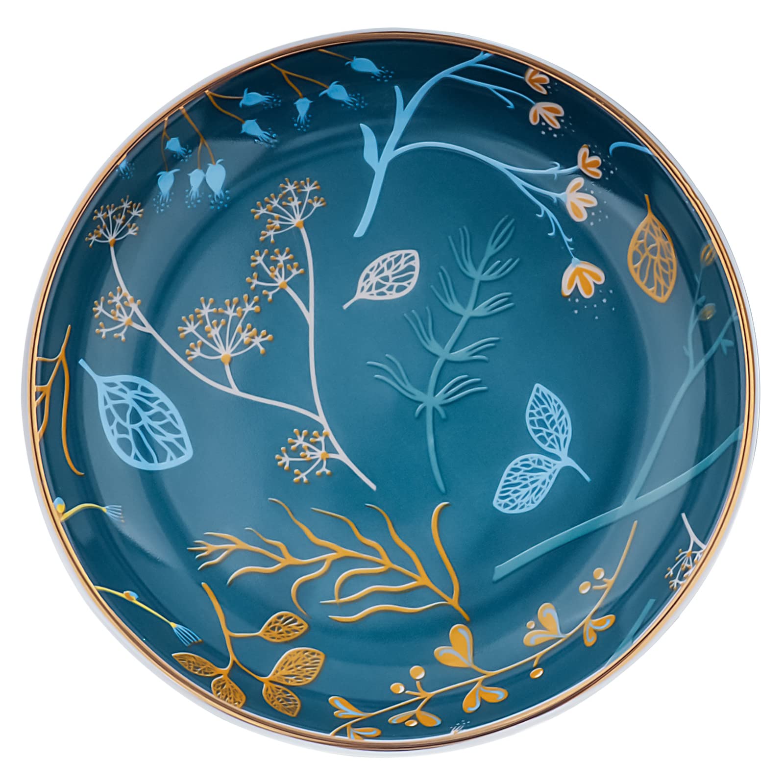 Goporcelain Jewelry Ring Dish Tray Boho Ceramic Decorative Trinket Dish Organizer for Rings Earrings Necklaces Bracelet Watch Keys Plate Small Round Ring Holder Gift for Women Engagement