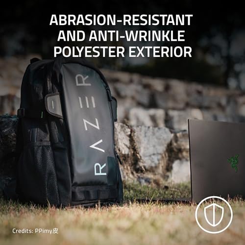 Razer Rogue v3 16" Gaming Laptop Backpack: Travel Carry On Computer Bag - Tear and Water Resistant - Mesh Side Pocket - Fits 16 inch Notebook - Chromatic
