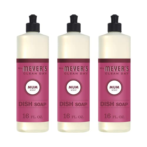 MRS. MEYER'S CLEAN DAY Liquid Dish Soap, Biodegradable Formula, Mum, 16 Fl Oz. (Pack of 3)