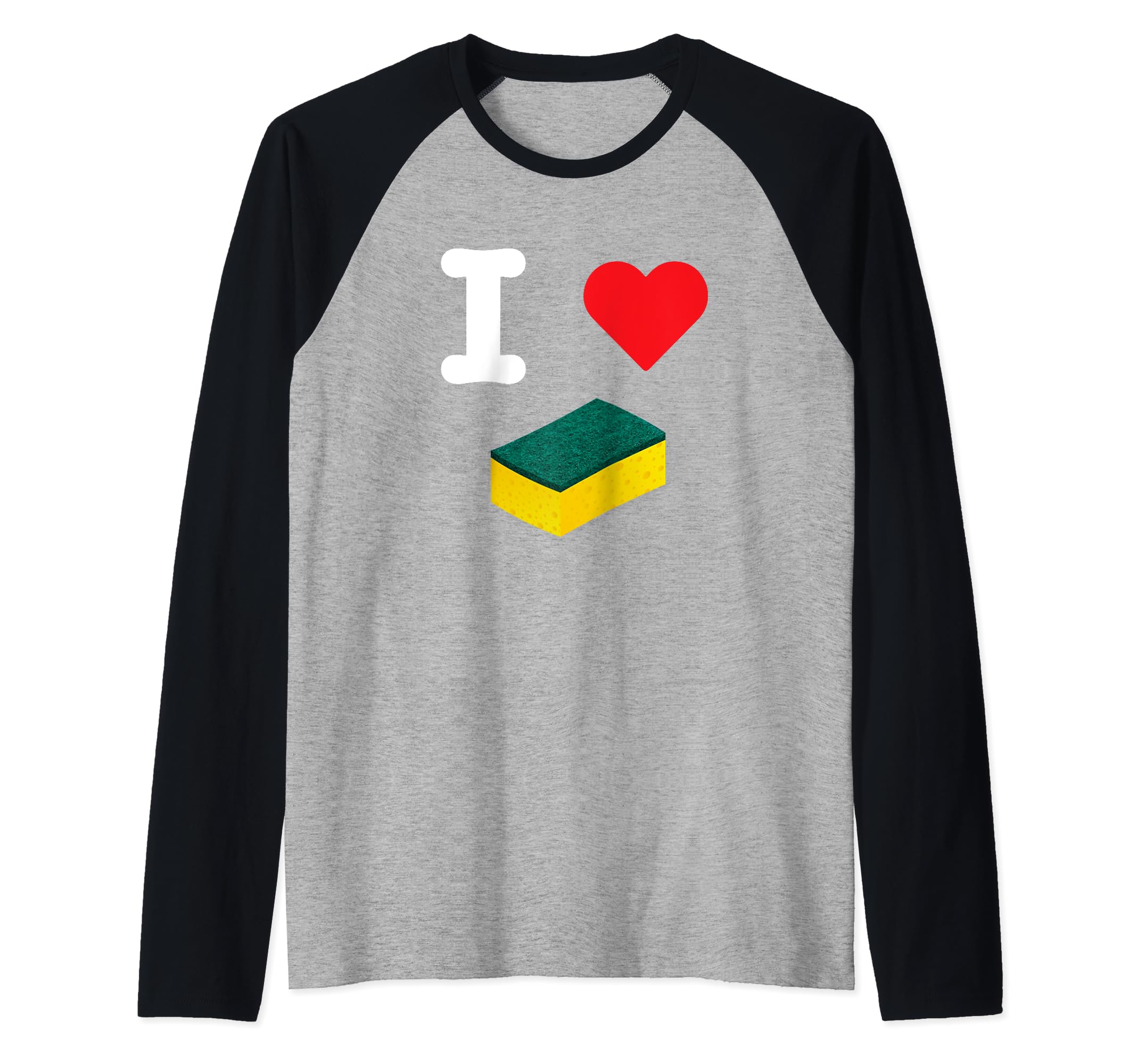 I Love Dish Sponges Kitchen Cleaning Tools Food Wash Utensil Raglan Baseball Tee