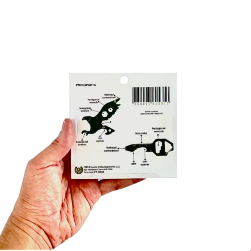 PMR-EXPORTS | Multitool Keychain (Eagle & Key) Two Pack Multitools Eagle Key Good for Adults Teens Men or Woman Multi-tool mechanic Unexpected defense against raiders stealers, Charcoal Gray, 5x5x.25