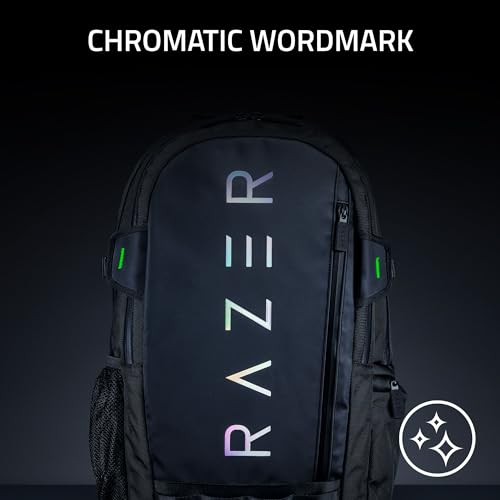 Razer Rogue v3 16" Gaming Laptop Backpack: Travel Carry On Computer Bag - Tear and Water Resistant - Mesh Side Pocket - Fits 16 inch Notebook - Chromatic