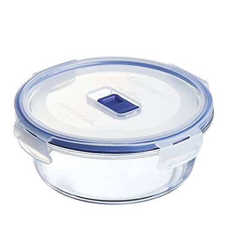 Luminarc Pure Box Active Glass Food Storage Container with Sliding Vent Lid (Round 920ML)