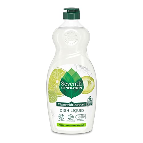 Seventh Generation Liquid Dish Soap, Fresh Lime & Ginger, Tough on Grease, 19 Fl Oz