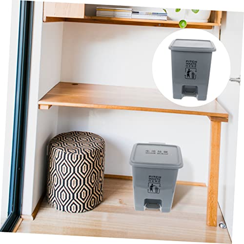 Operitacx 1pc Pedal Trash Can Round Trash Can Desk Dumpster Mesh Trash Can Dustbin Rubbish Can Kitchen Home Dustbin Large Capacity Garbage Can Waste Bin Rubbish Container Grey Plastic Simple