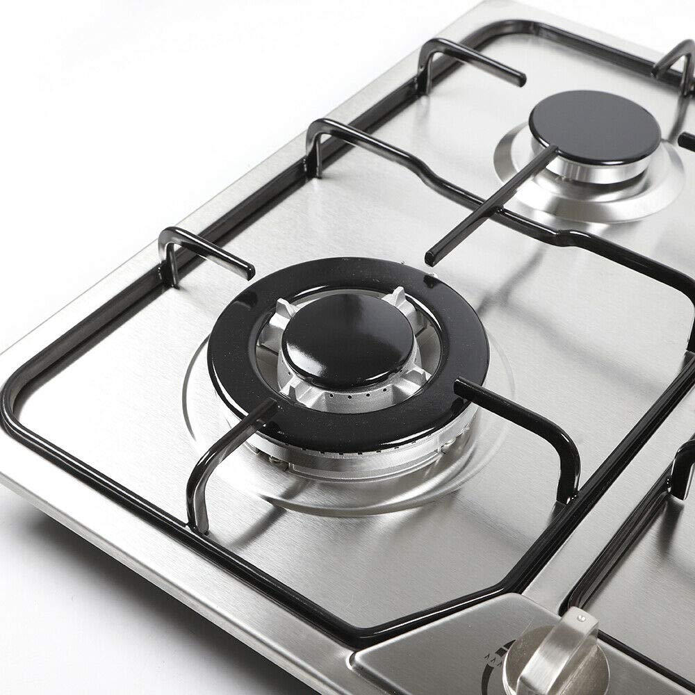 Gas Cooktop NG/LPG Gas Stove Cooktop Stove Burner Tempered Glass Cook Top Built in 4 Burners Gas Hob Grate Stovetop Cooker (4 Burners, 23'' x 20.5'')
