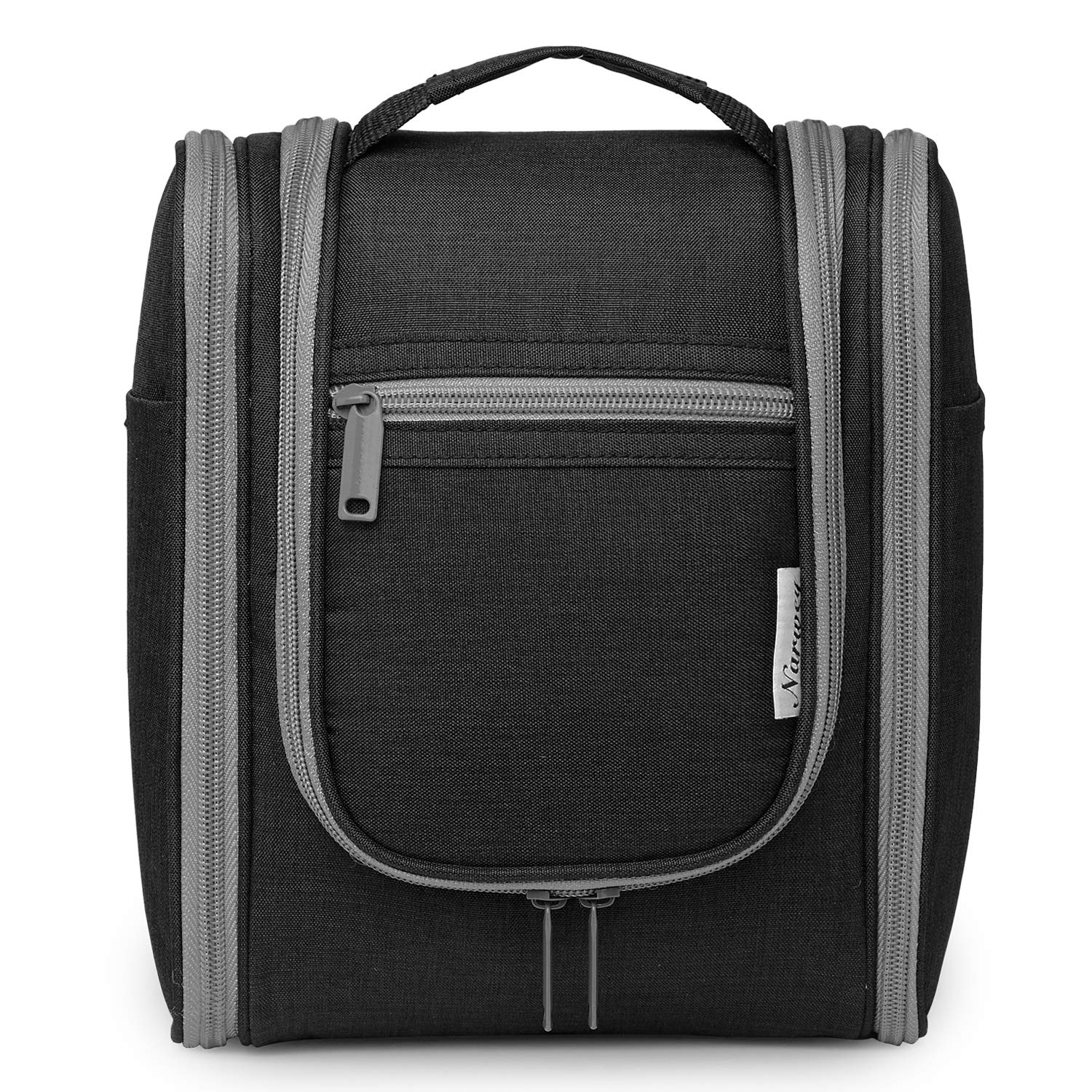 Narwey Small Hanging Travel Toiletry Bag Cosmetic Make up Organizer for Women and Men (Medium, Black)