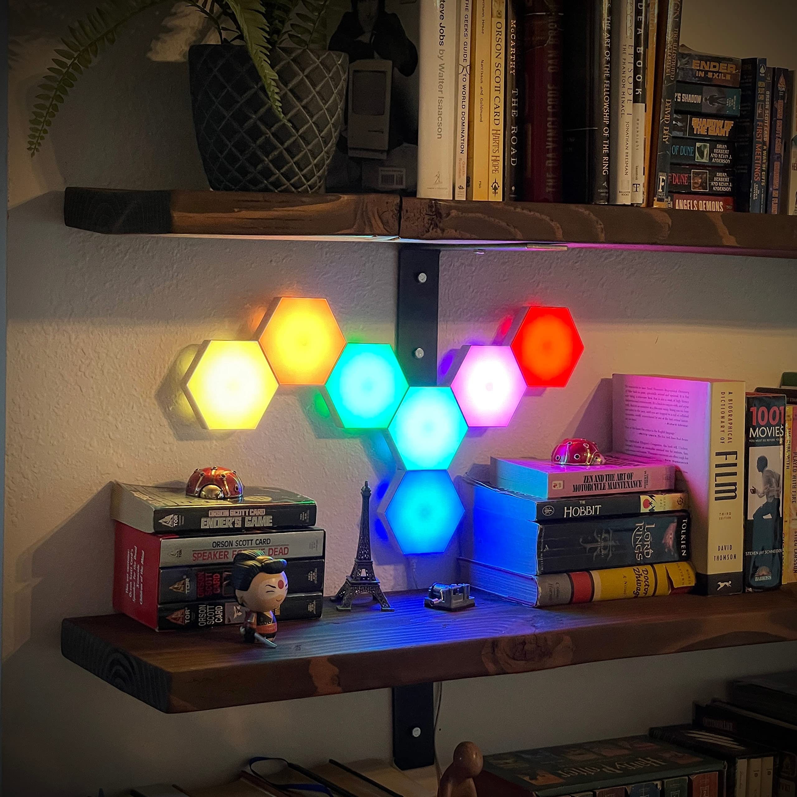 Hexoglow Hexagon LED Lights - Premium Set of Hexagon Wall Lights “6 PCS“ Remote Control and Touch Sensitivity, RGB Lighting, Aesthetic Room Decor, Perfect for Gaming Room and Living Room