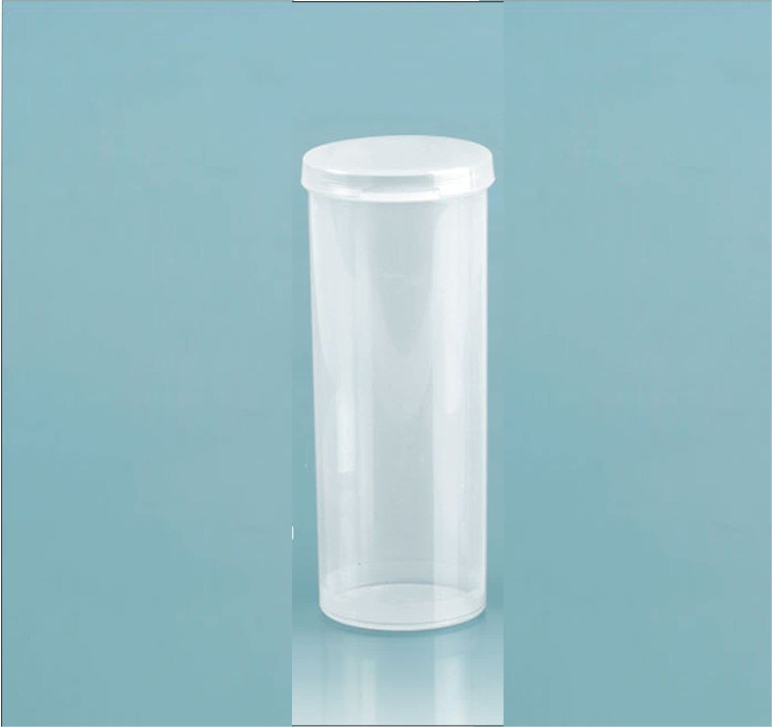 MyMagnetMan® Clear Polypro Plastic Craft Storage Vial with Hinged Lid Containers (10, 3.70" x 1.54" 2.5 oz)
