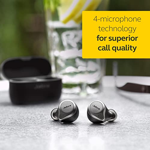 Jabra Elite 75tβ True Wireless Earbuds with Charging Case, Titanium Black β Active Noise Cancelling Bluetooth Earbuds with a Comfortable, Secure Fit, Long Battery Life, Great Sound