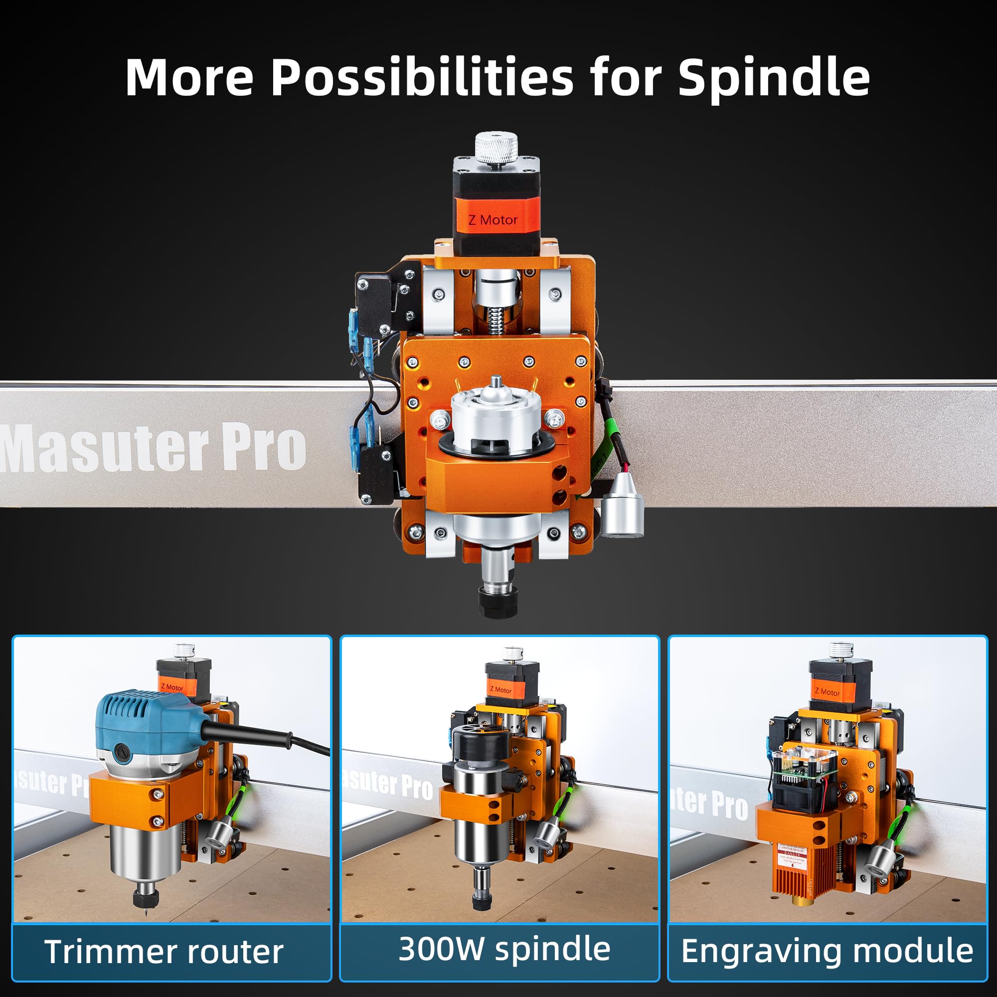 FoxAlien Masuter Pro CNC Router Machine, Upgraded 3-Axis Engraving All-Metal Milling Machine for Wood Acrylic MDF Nylon Carving Cutting