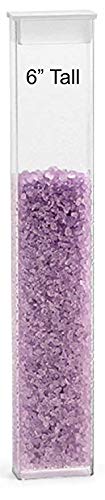 MagnaKoys® Clear PET Rectangular Tubes w/Natural Plugs for Crafts Vial Organizer Containers 4" & 6" Tall (10, 6" Height)