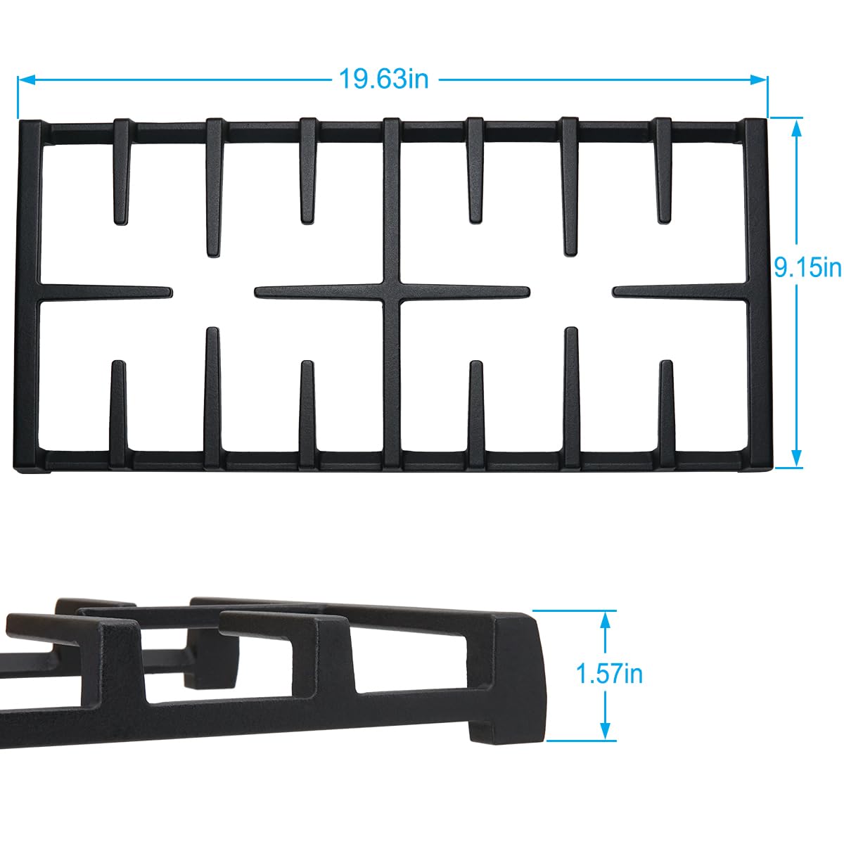 Siwdoy WB31X27150 Range Surface Burner Grate, Center Grate Compatible With GE Stove Replaces WB31X24737, Cast Iron Rack Matte Black Finish