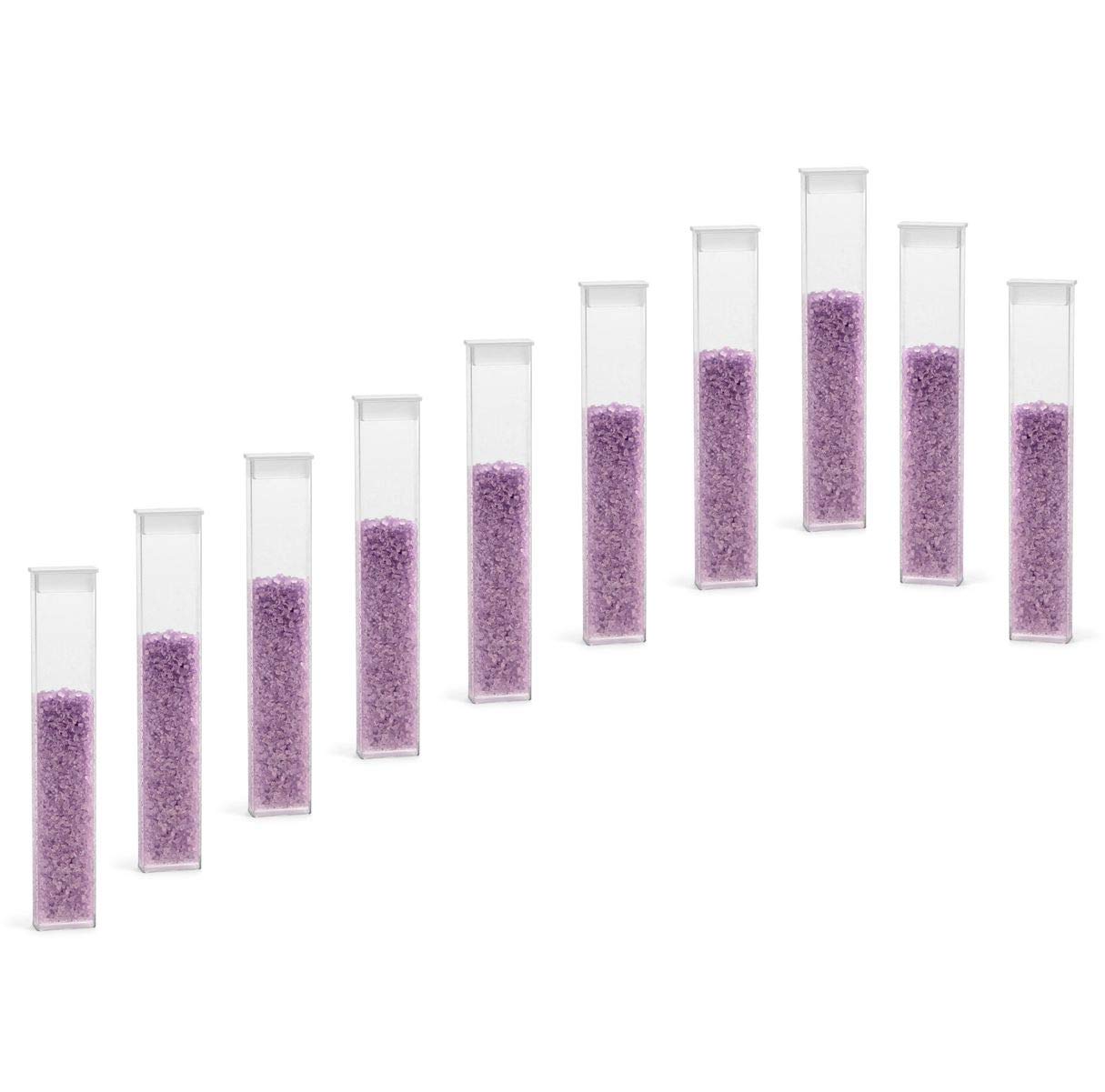 MagnaKoys® Clear PET Rectangular Tubes w/Natural Plugs for Crafts Vial Organizer Containers 4" & 6" Tall (10, 6" Height)
