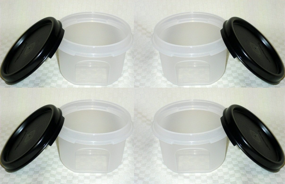 Tupperware Modular Mates Round 1 Set of 4 in Black