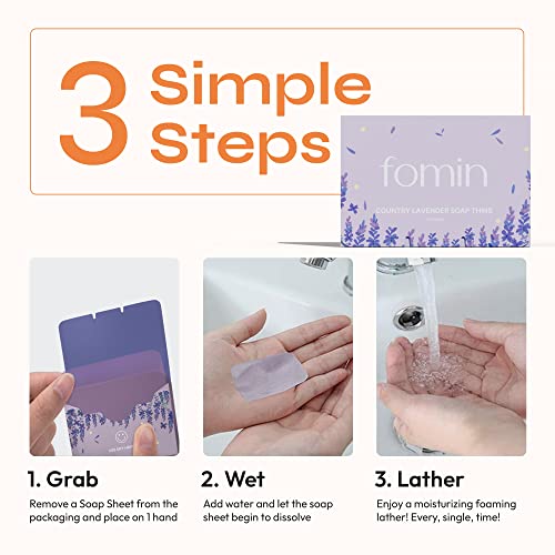 FOMIN - Antibacterial Paper Soap Sheets for Hand Washing 2x300 Sheets Bundle
