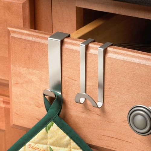 Spectrum Diversified Over the Cabinet Door Hook, 2 Count (Pack of 1), Brushed Nickel