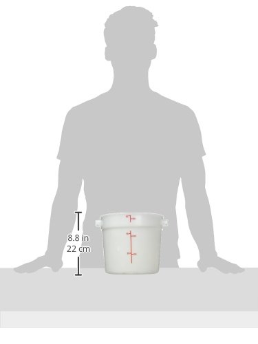 Winco Heavy-Duty Round Food Storage Container, 6 Quart, White