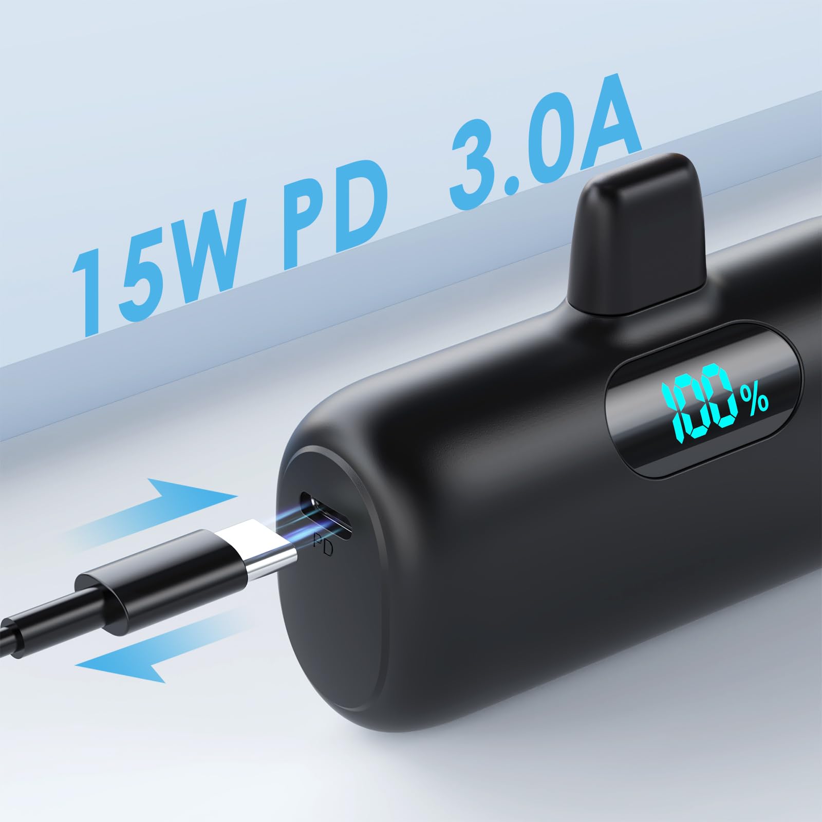 Feob [2 Pack]Small Portable Charger for iPhone,Upgraded 5000mAh PD Fast Charging Power Bank,Mini Phone Battery Pack Compatible with iPhone 14/14 Pro Max/13/13 Pro/12 Pro/11/XR- Black+Black (‎‎HX45X2)
