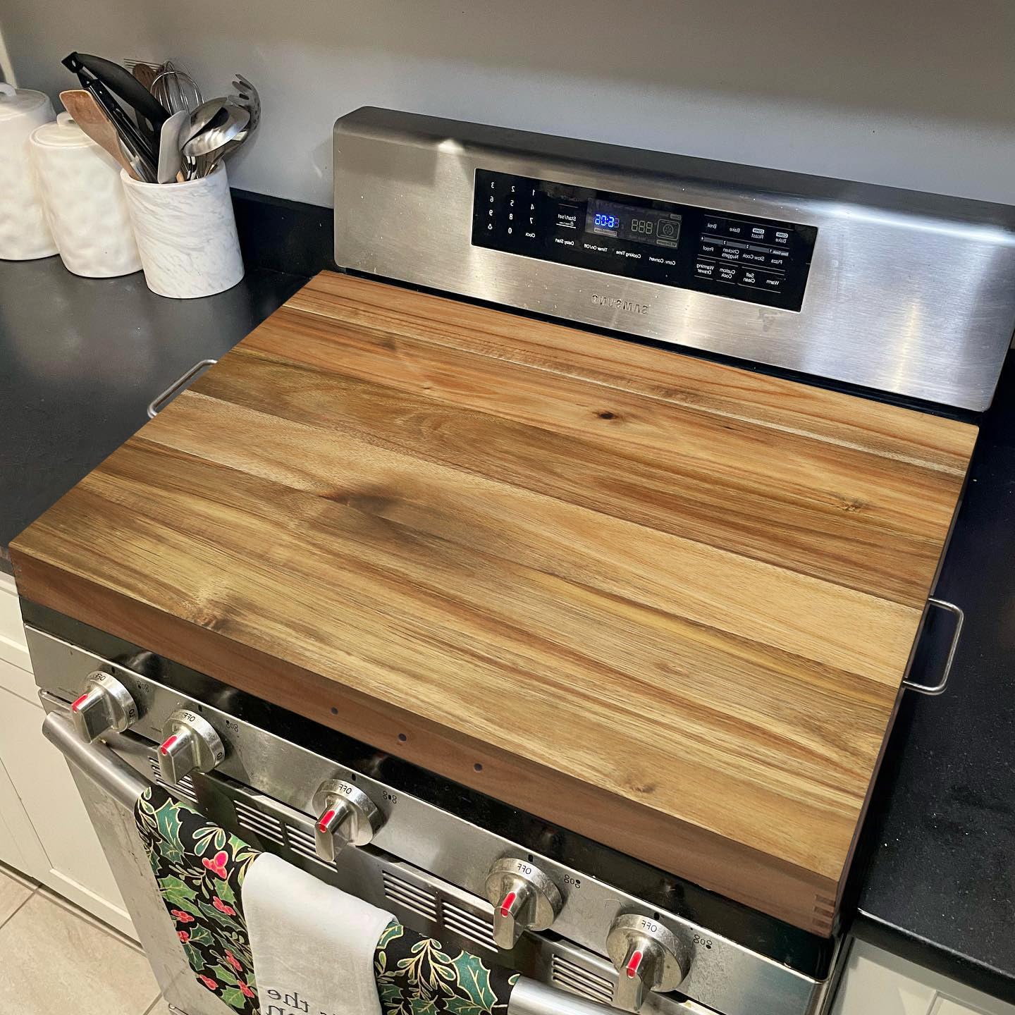 GASHELL Gas Stove Cover with Handles, Multiple Wood Stove Top Cover Board for Gas Stove(Acacia)