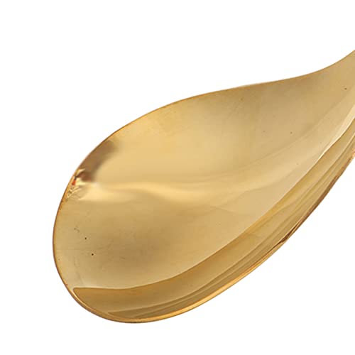 Serving Spoon, Brass Material Glossy Comfortable Grip Thickened Mirror Polished Finish Soup Ladle for Restaurant(Small)