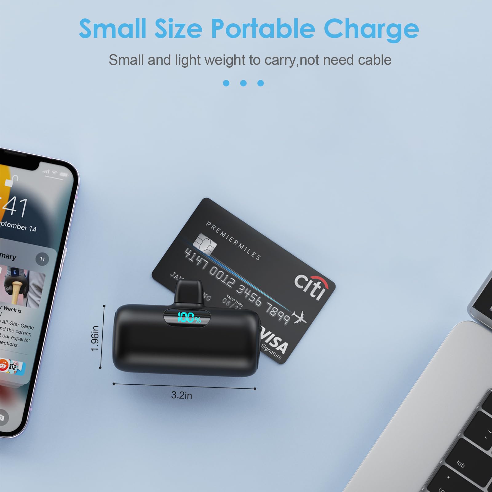 Feob [2 Pack]Small Portable Charger for iPhone,Upgraded 5000mAh PD Fast Charging Power Bank,Mini Phone Battery Pack Compatible with iPhone 14/14 Pro Max/13/13 Pro/12 Pro/11/XR- Black+Black (‎‎HX45X2)