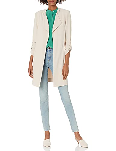 Tommy Hilfiger Women's Roll Tab Duster, Khaki, 4