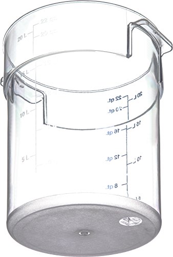 Carlisle FoodService Products Storplus Round Food Storage Container with Stackable Design for Catering, Buffests, Restaurants, Polycarbonate, 22 Quarts, Clear, (Pack of 6)