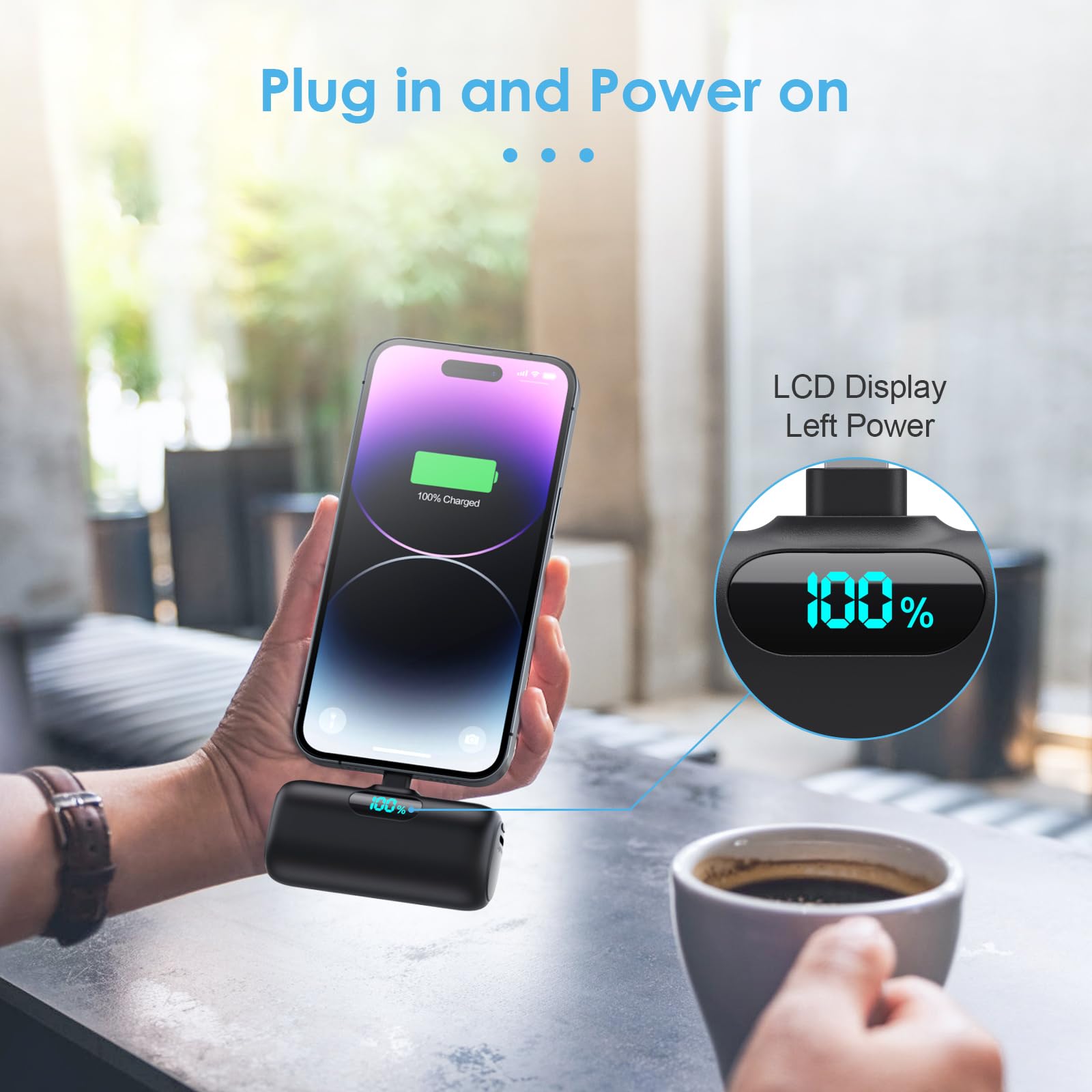 Feob [2 Pack]Small Portable Charger for iPhone,Upgraded 5000mAh PD Fast Charging Power Bank,Mini Phone Battery Pack Compatible with iPhone 14/14 Pro Max/13/13 Pro/12 Pro/11/XR- Black+Black (‎‎HX45X2)