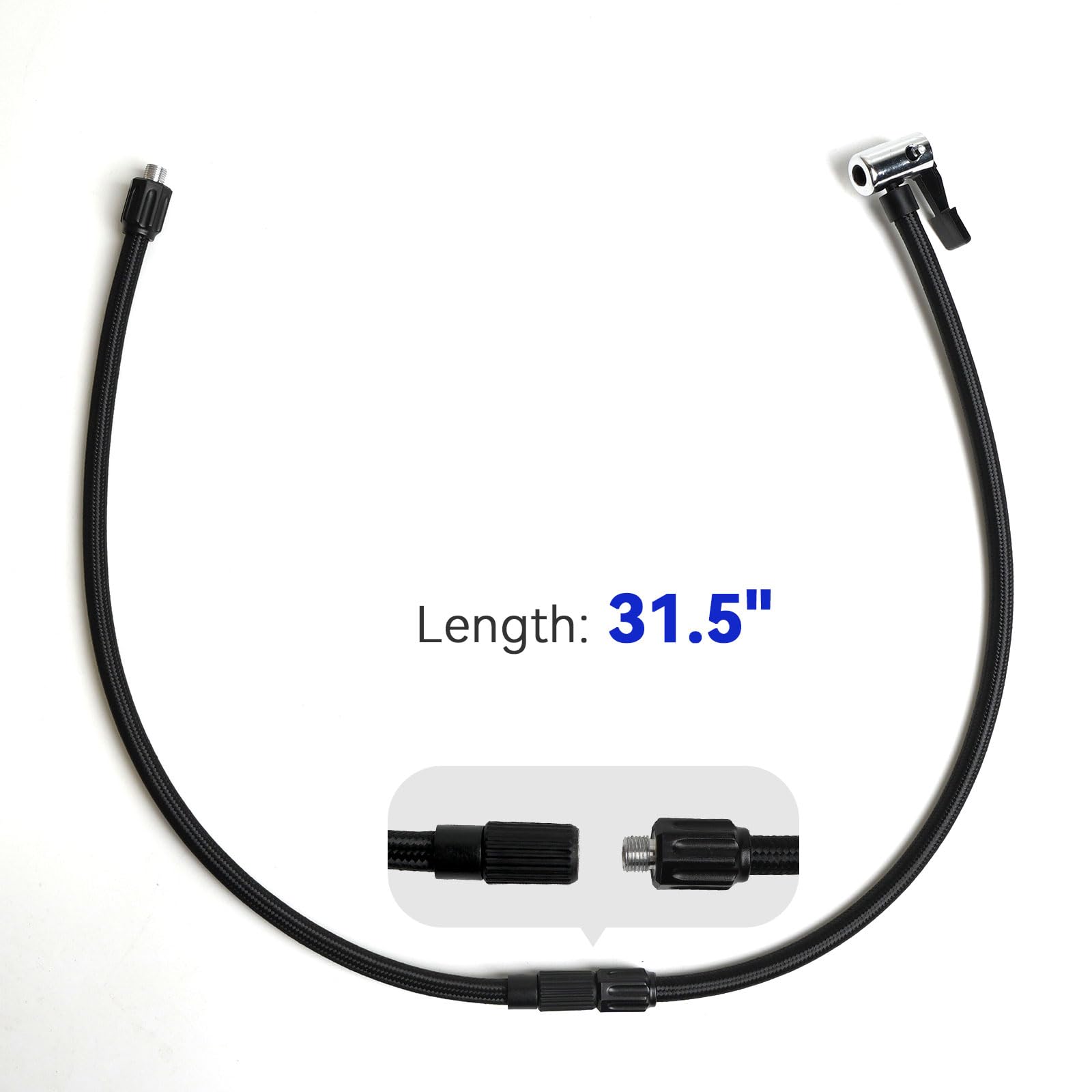 LEXIN Tire Inflator Hose Extension, Lock-On Air Chuck with Hose and Presta Valve Adapter Ball Needle, Air Compressor Twist On Convert to Lock On Connection, Compatible with LEXIN P5/P4