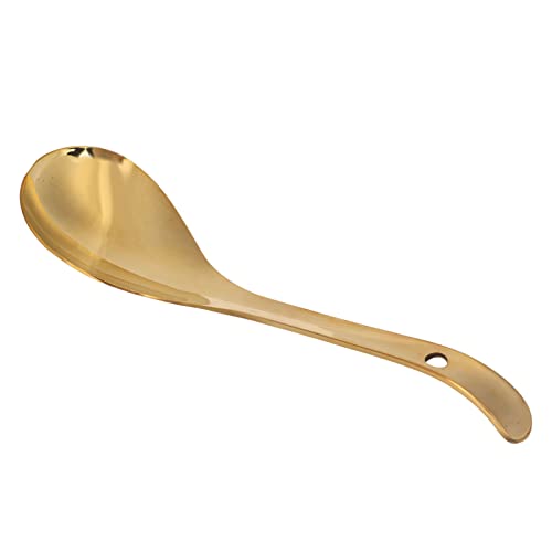 Serving Spoon, Brass Material Glossy Comfortable Grip Thickened Mirror Polished Finish Soup Ladle for Restaurant(Small)